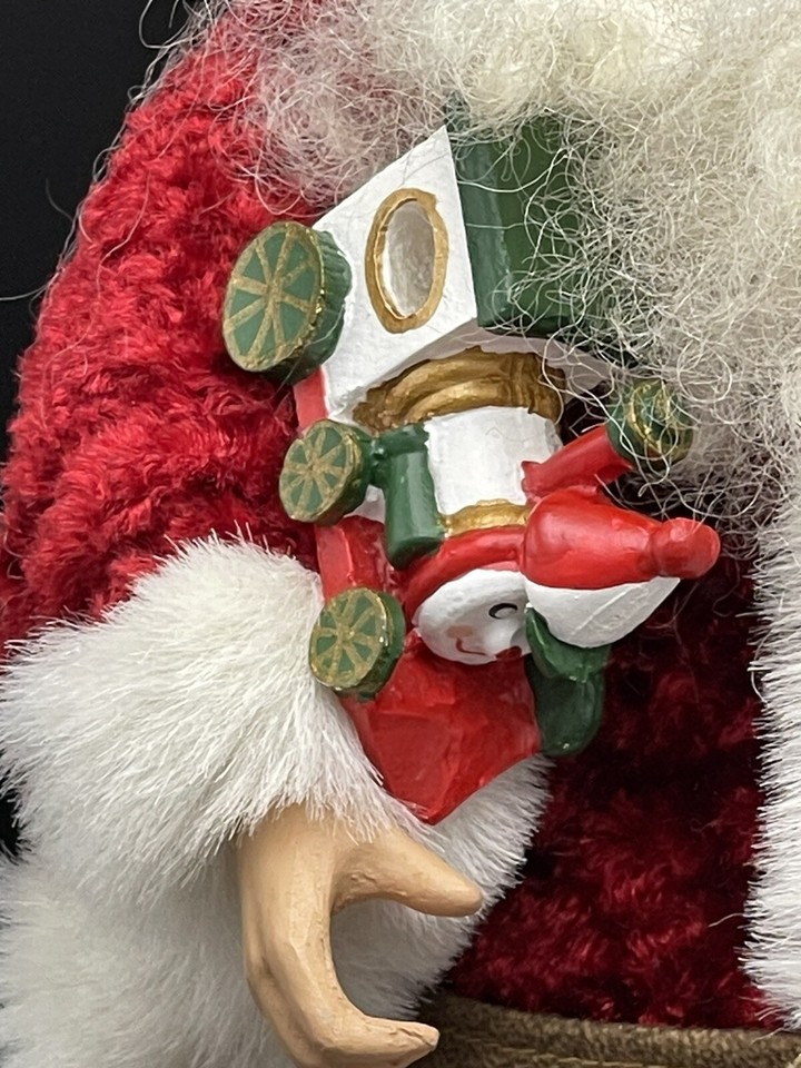 Christmas Old World Santa 20" Figurine On Base Toy Train and Jester ...