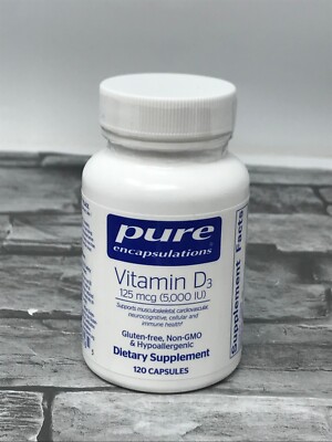 Pure Encapsulations Vitamin D3 125 mcg 5,000IU 120 Capsules | eBay