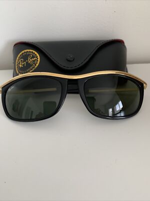 1970's VINTAGE B&L RAY BAN L1004 WVAR BLACK &GOLD G15 UV OLYMPIAN II ...