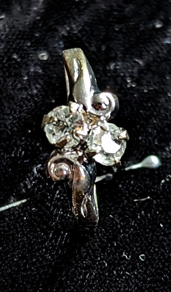 Vintage 40s 50s VARGAS Jewelry 18k HGE Double Rhinest… - Gem