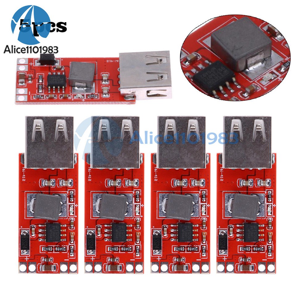 5PCS DC 12V/24V to 5V 3A USB Step Down Buck Power Supply For Car ...