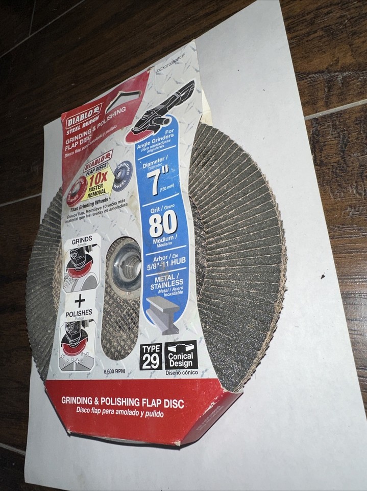 Diablo Speed Demon Flap Disc- 7in 80 Grit Conical w/Hub Model ...