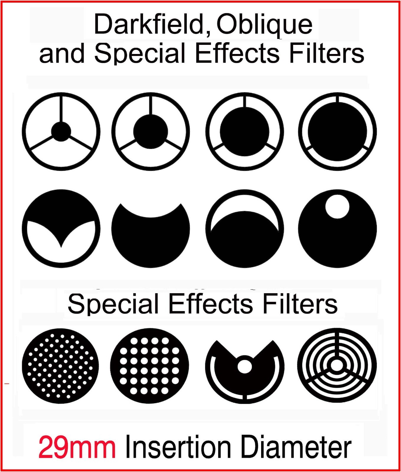 29mm Microscope Darkfield Oblique and Special Effects Filters | eBay