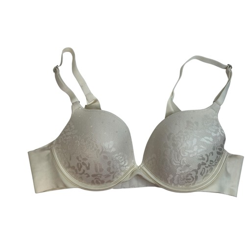 Secret Treasures 36B Back Smoothing Lace Push Up Bra Underwire Cream ...