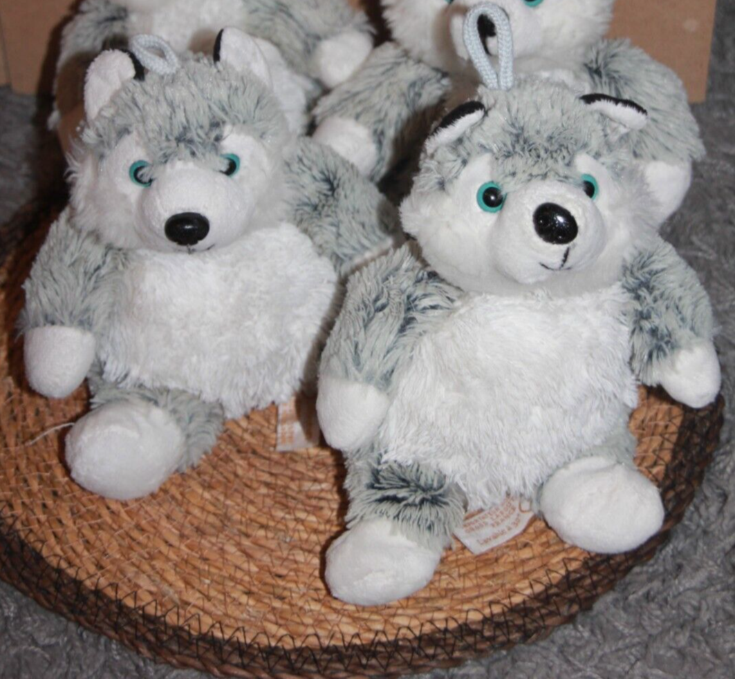 Doudou Peluche RODADOU RODA HUSKY CHIEN gris chiné blanc noir lot de 2 ...