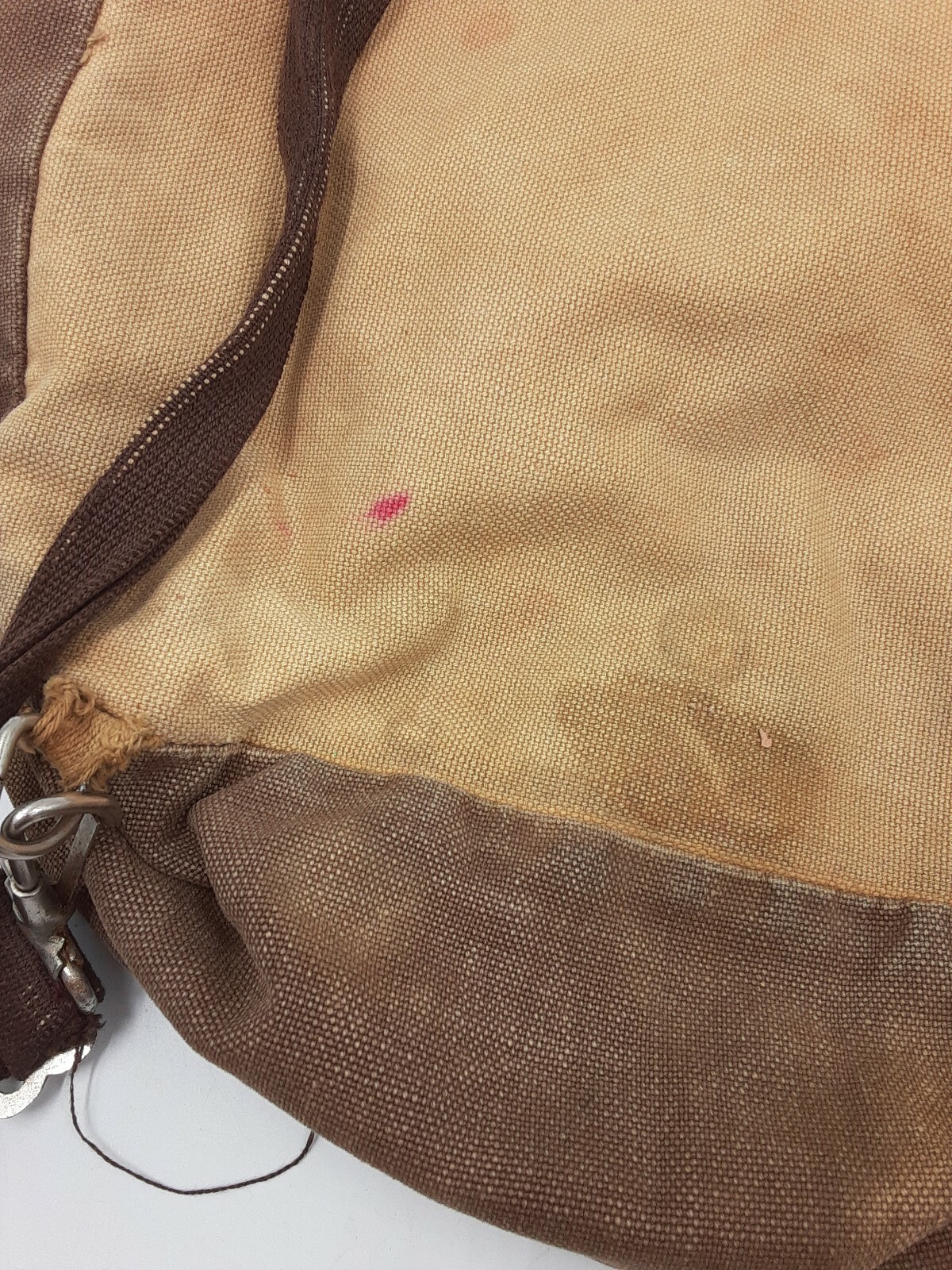 Classic Old-School Canvas Knapsack Rucksack Small Vintage Backpack Used ...