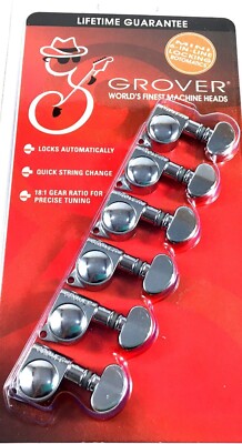 Grover Mini Locking RotoMatics Machine Heads Tuners 406C Chrome inline ...