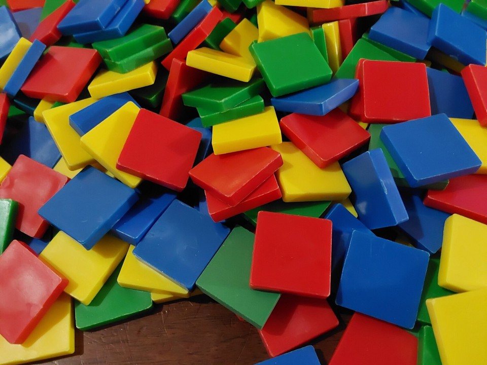 Math Manipulative Homeschool Learning 1'' Square Color Tiles 3Lbs Multi ...