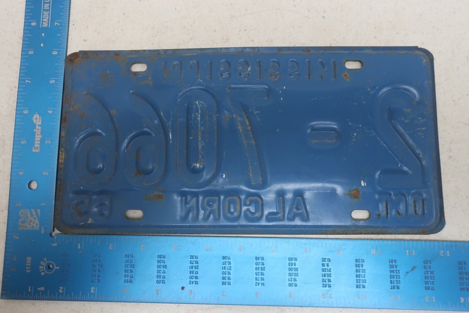 Mississippi License Plate Tag 1965 65 MS Alcorn County 2 7066 | eBay