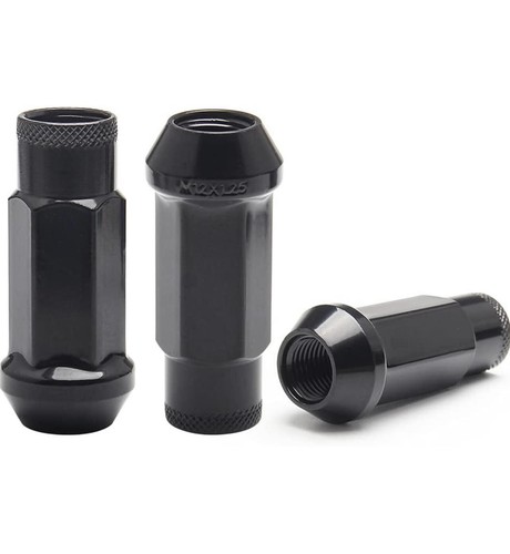 20Pcs Cold Forged Steel 12mm*1.25 Lug Extended Tuner Wheel Modified Nuts-Black | eBay