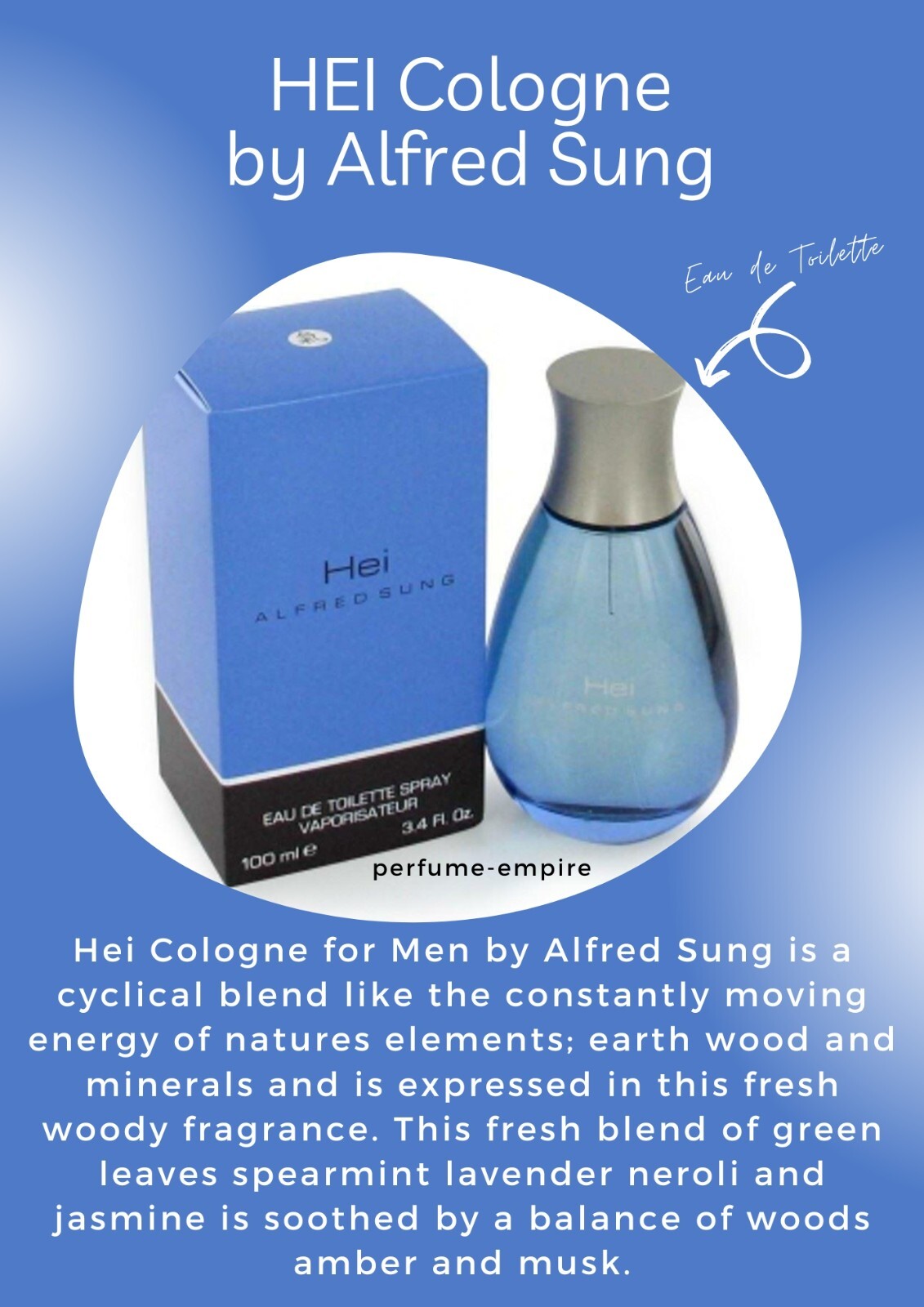 HEI Cologne by Alfred Sung for Men 3.4 oz New in Retail Box | eBay