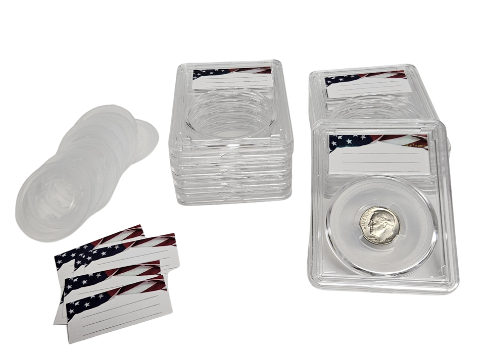 8-Pack Premium Acrylic Coin Slab Holder with 18mm Translucent Ring for ...