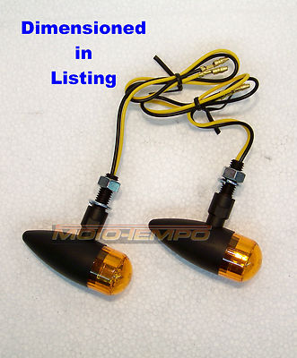 Metal Body Matt Black Midi Bullet INDICATORS Motorcycle CUSTOM CHOPPER ...