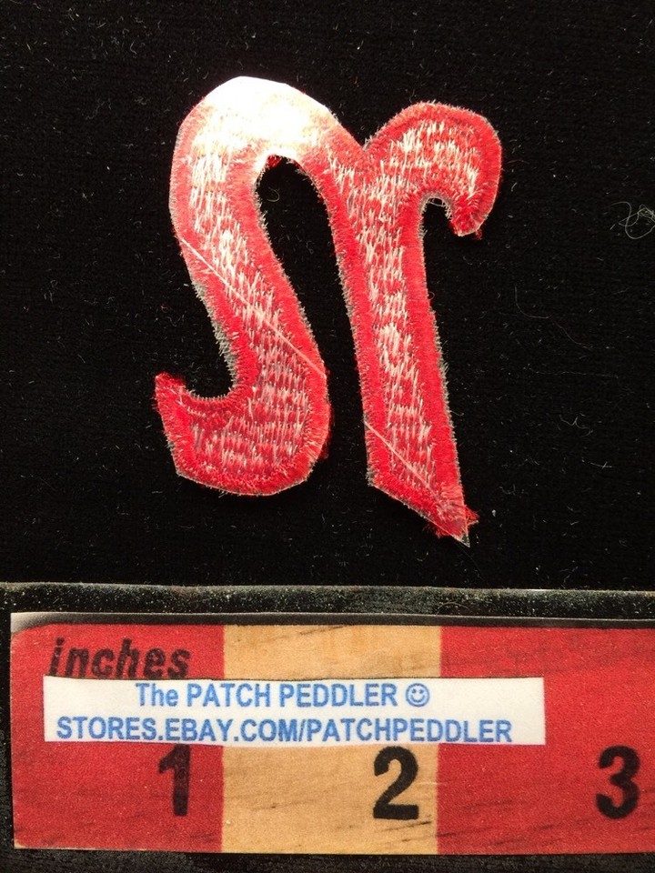 LETTERS ~ Red Script 2" Letter "N" Patch Embroidered Appliqué Initial ...