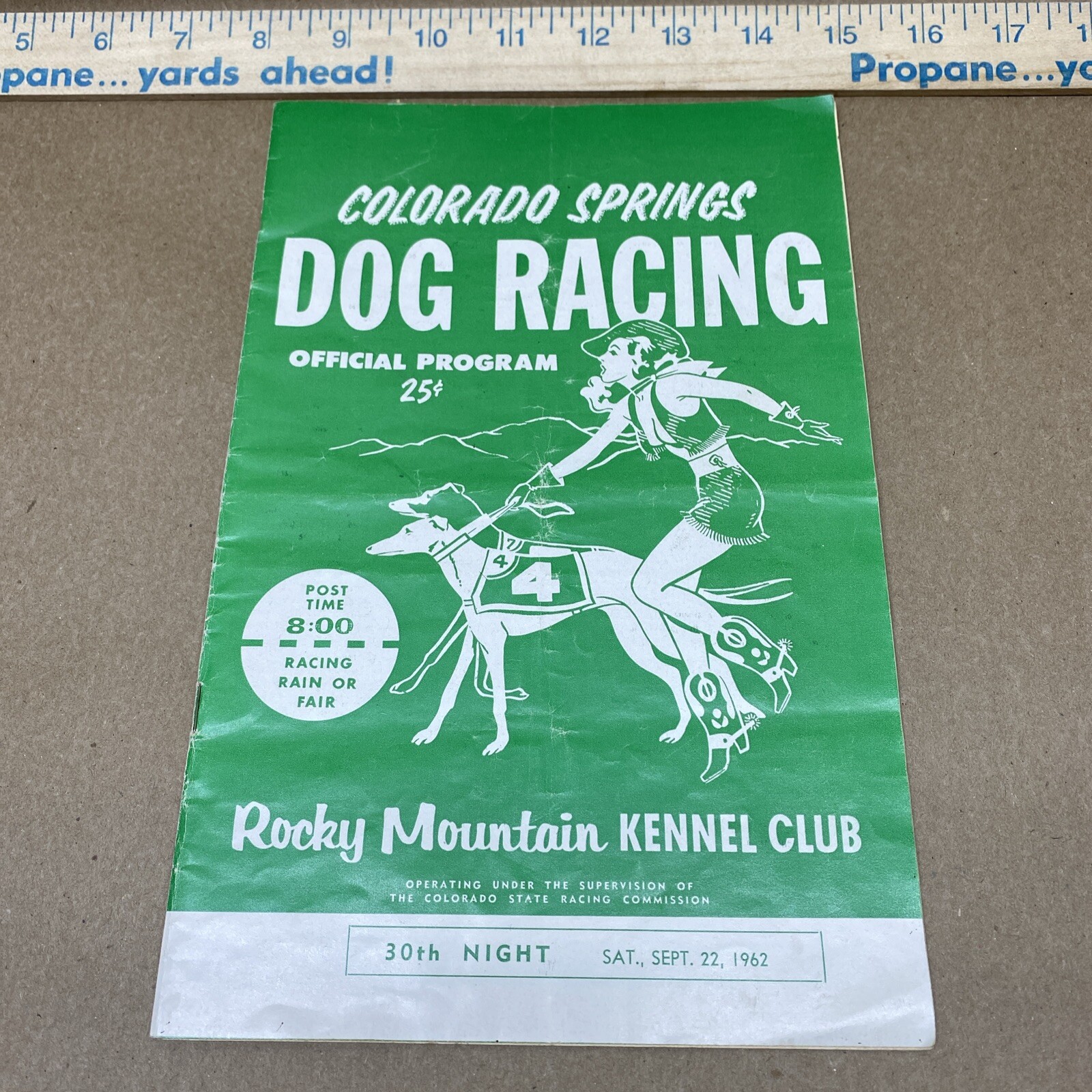 1962 Greyhound Racing Program at Colorado Springs. Rocky Mountain ...