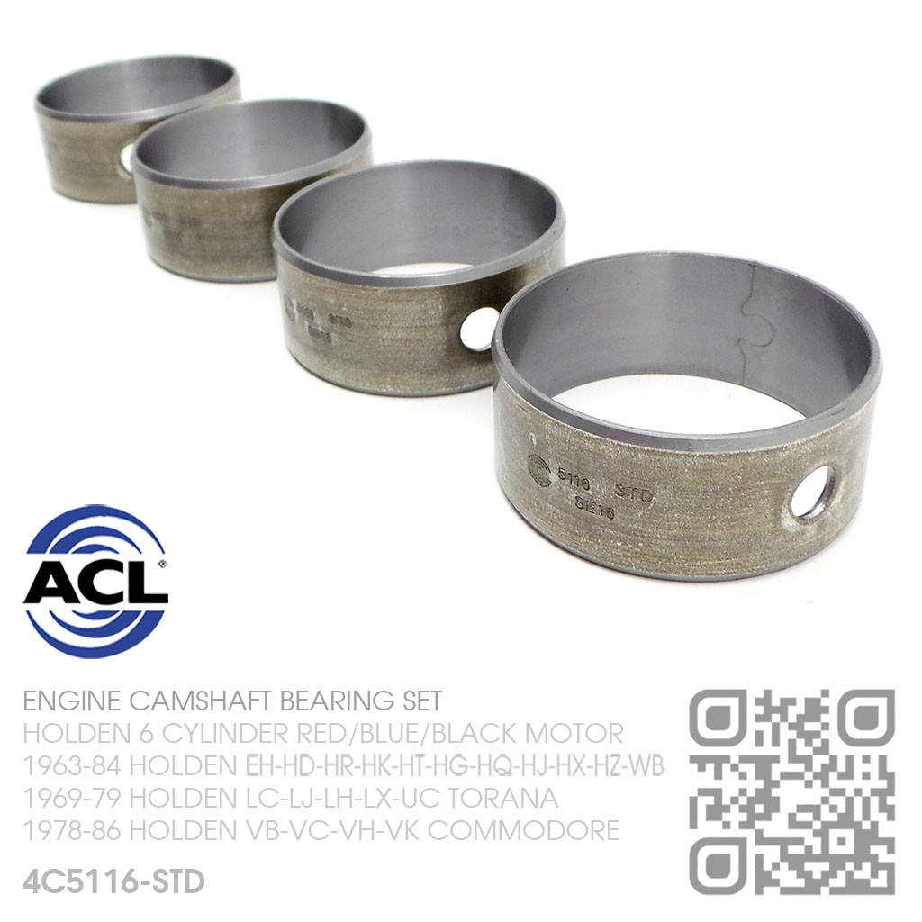 ACL CAMSHAFT BEARINGS STD SIZE 6 CYL 149-161-179-186 RED MOTOR [HOLDEN ...
