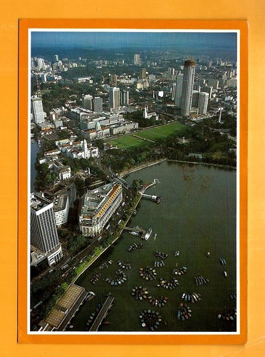 SINGAPORE VINTAGE POSTCARD USED AERIAL VIEW OF SINGAPORE RIVER -RAFFLES ...