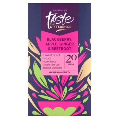Sainsbury's Blackberry, Apple, Beetroot & Ginger Infusion Tea Bags - 20 ...