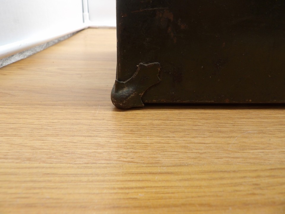 Vintage Metal Fold Over Split Top Tool Box Has Double Handles-Army ...