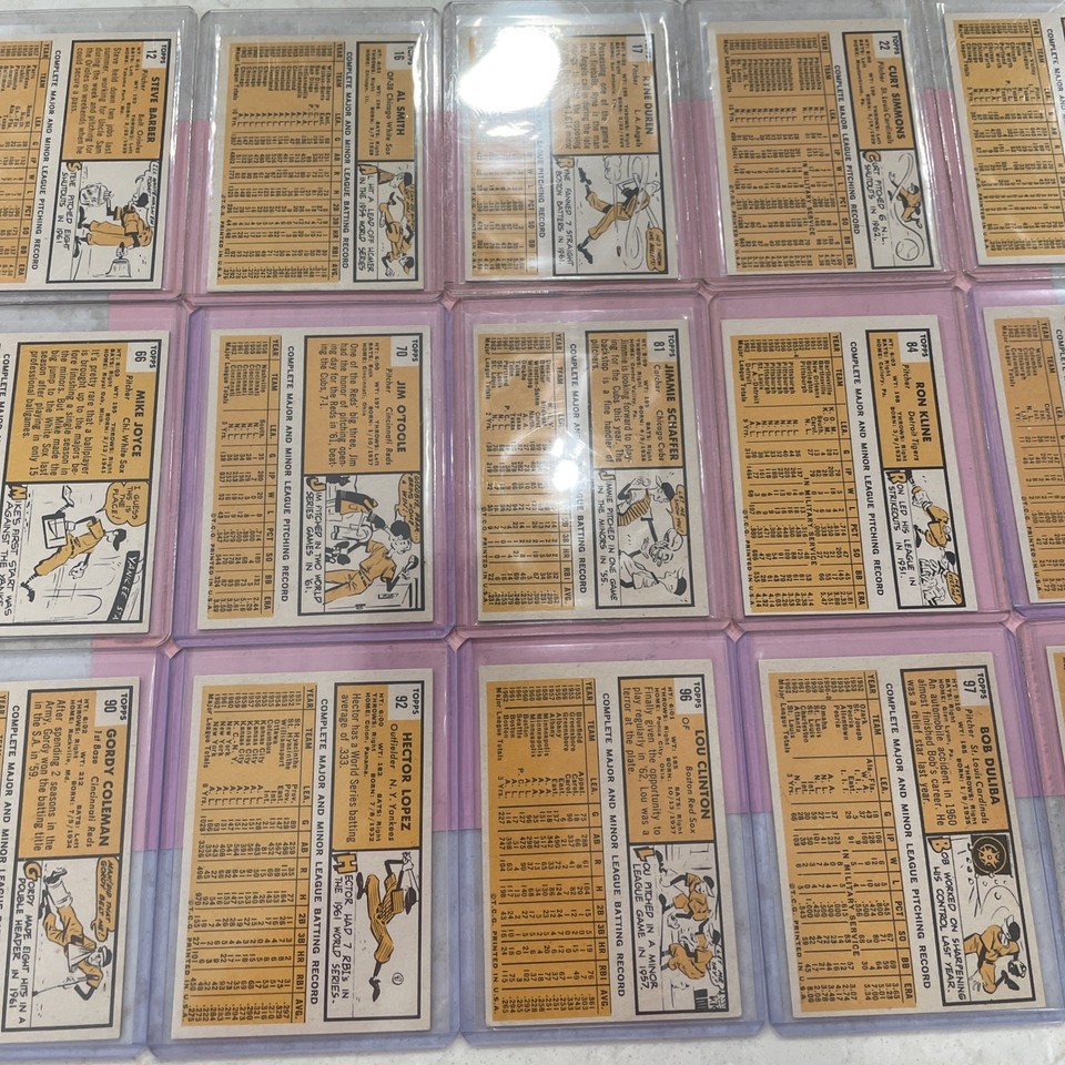 1963 TOPPS Baseball Cards Lot of 15 Common Cards Mostly in Very Good ...