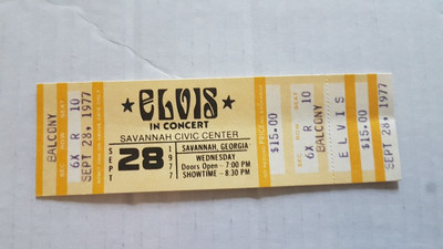 ELVIS PRESLEY CONCERT TICKET FOR CANCELLED SHOW ON SEPTEMBER 28,1977 IN ...