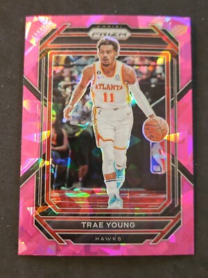 2022-23 Panini Prizm Trae Young #164 Pink Cracked Ice Prizm Parallel ...