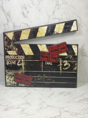 Vintage Wooden Novelty Movie Director Clapperboard Wall Decor for Movie ...