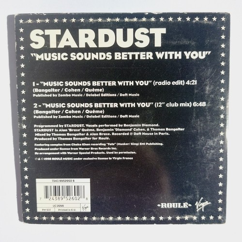 STARDUST : 12" REMIX of "MUSIC SOUNDS BETTER WITH YOU" 🟊 CD SINGLE 🟊 | eBay