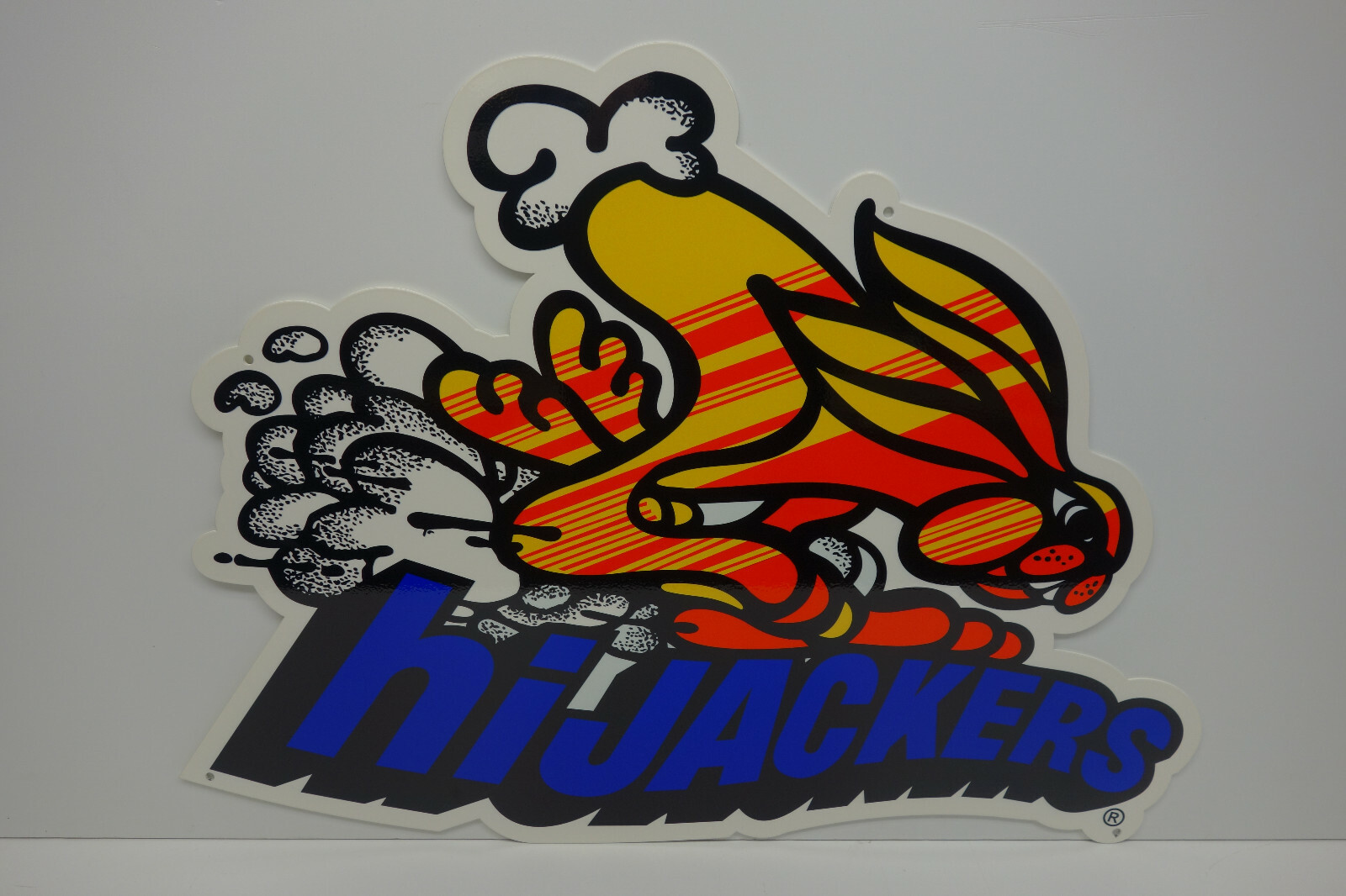 hi JACKERS RABBIT DEALERSHIP Enamel Sign 26" WIDE by 17 1/2" HIGH. VERY ...