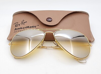 Vintage B&L Ray Ban Bausch & Lomb Ambermatic DGM Gold Plated 58mm ...