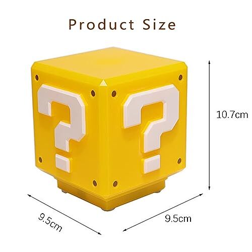 Super Bros Question Block Lamp,Square LED Night Light with USB Cable ...