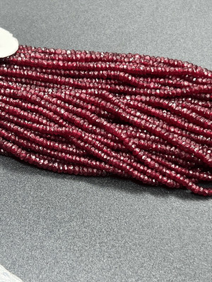 Longido Ruby Faceted Rondelle Beads Natural Red Ruby Beads 2-3mm ...