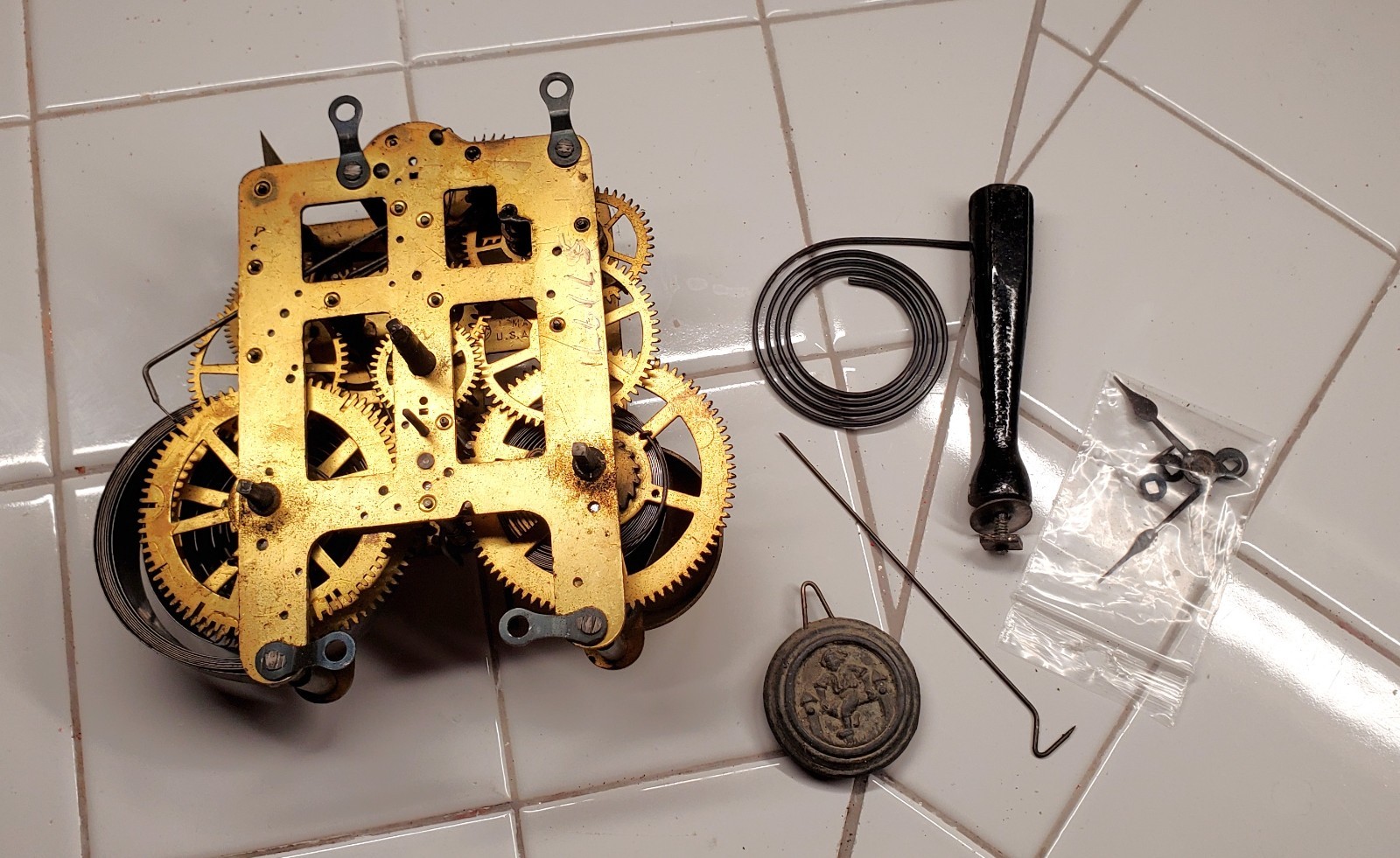 Seth Thomas 89C Antique Mechanical Movement Hands Gong Bob Silencer ...