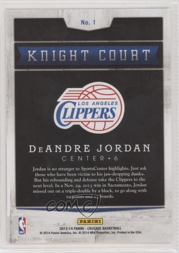 2013-14 Panini Crusade Knight Court DeAndre Jordan #1 | eBay
