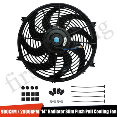 14" inch Universal Slim Fan Push Pull Electric Radiator Cooling 12V ...