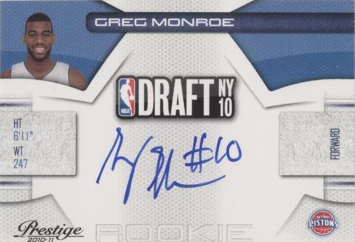2010-11 Prestige - Nba Draft Class Greg Monroe #7 Signatures /299 (AU ...