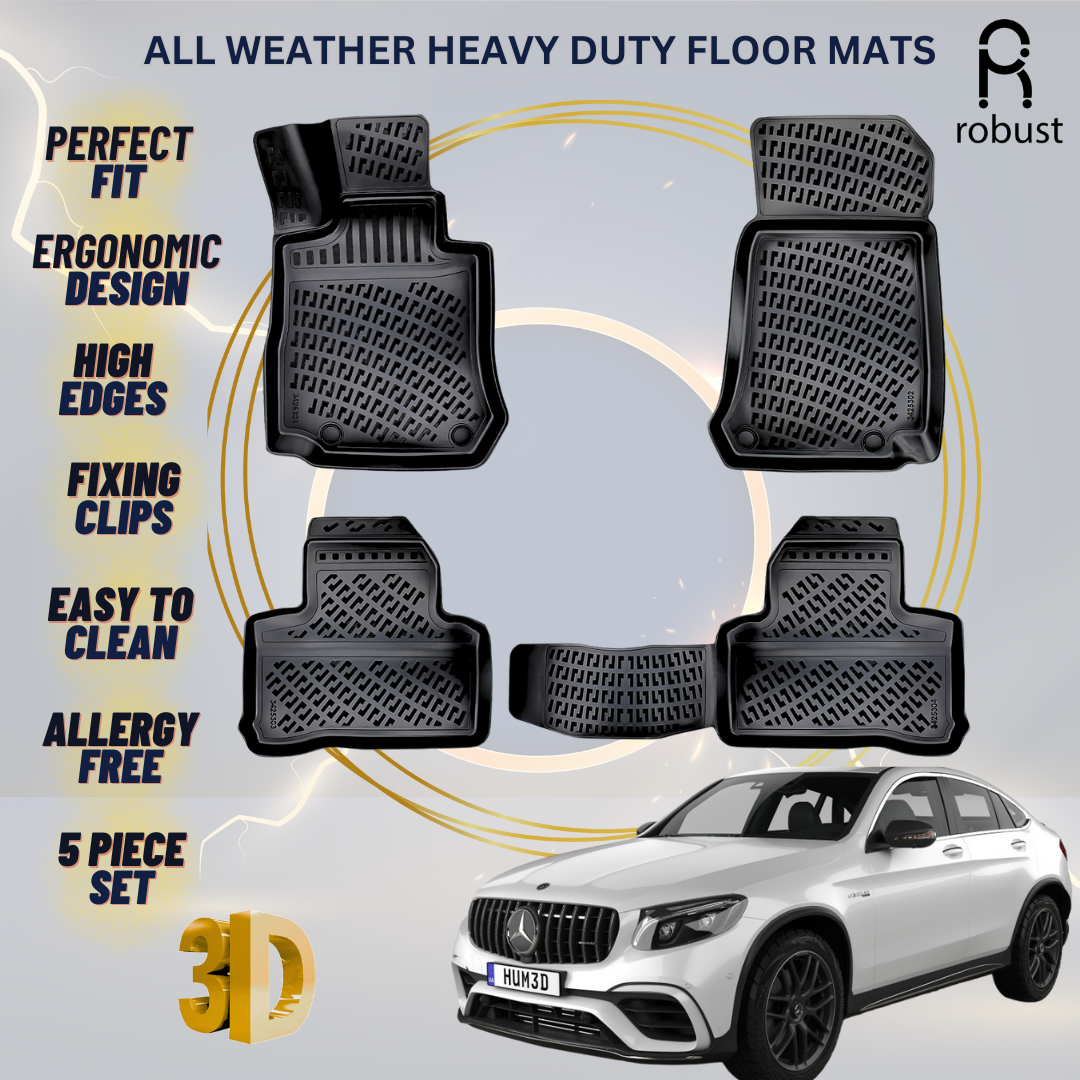 Floor Mats Liners For Mercedes GLC Coupe 2015-2022 All Weather Heavy ...