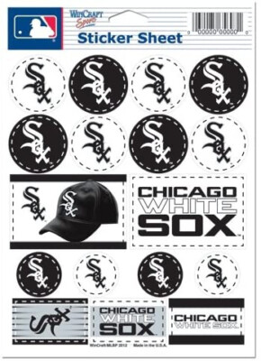 Chicago White Sox Vinyl Sticker Sheet 17 Decals 5x7 Inches Free ...
