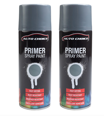 2 x GREY PRIMER SPRAY PAINT MULTI-PURPOSE CAR AEROSOL HIGH QUALITY ...