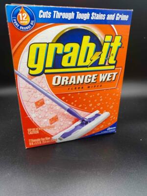Pledge GRAB IT ORANGE Wet Floor Wipes NEW 12 Pack Sealed 10" x 8.25" | eBay