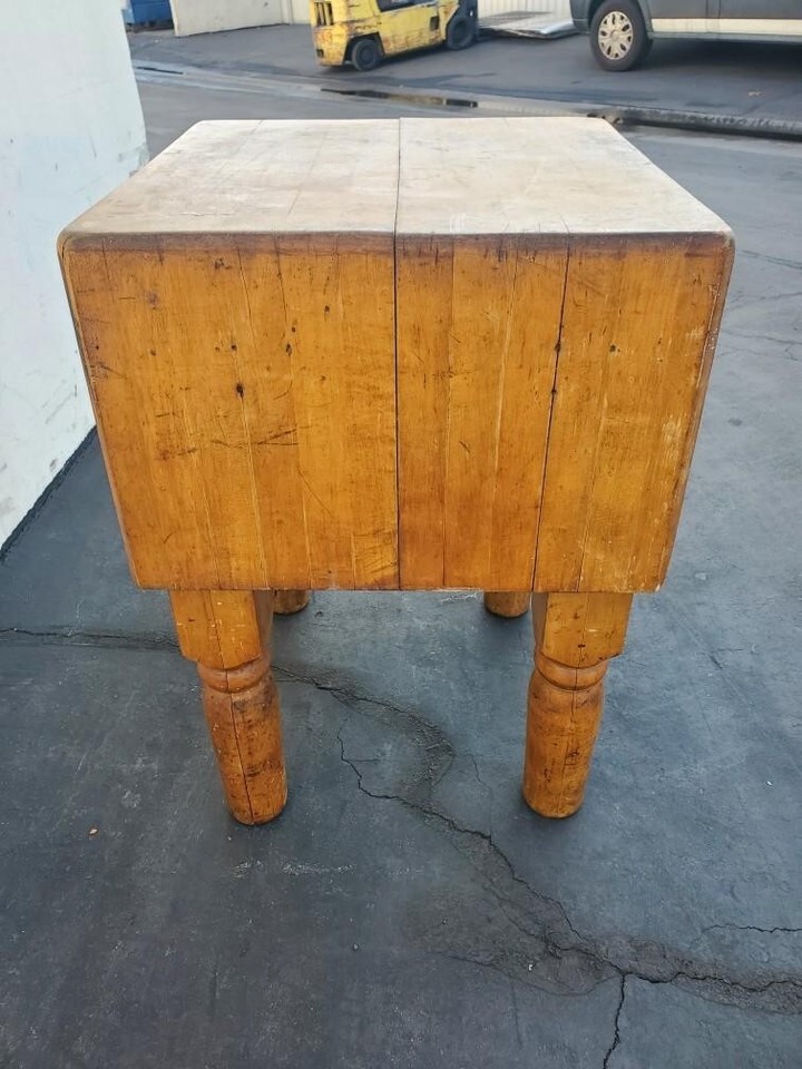 Antique Appleton Wood Products Company Butcher Block Cutting Table ...