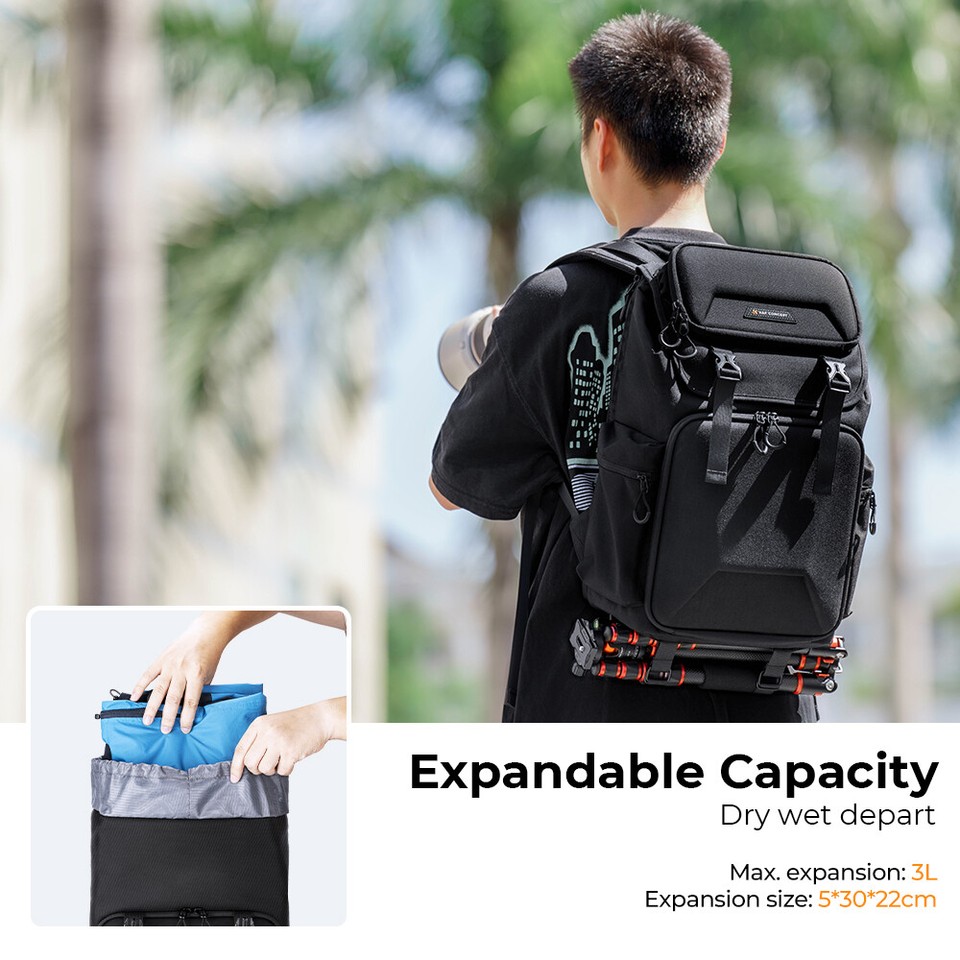 K&F CONCEPT 25L Camera Backpack Bag Case Large Capacity For Canon Nikon ...