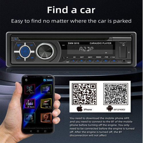 1 Din Car Universal Stereo CD/DVD Player Bluetooth FM/RDS/AM Radio APP ...