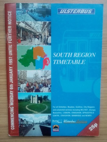 ULSTERBUS NORTHERN IRELAND WINTER 1997 BUS TIMETABLE & TRAVEL GUIDE ...
