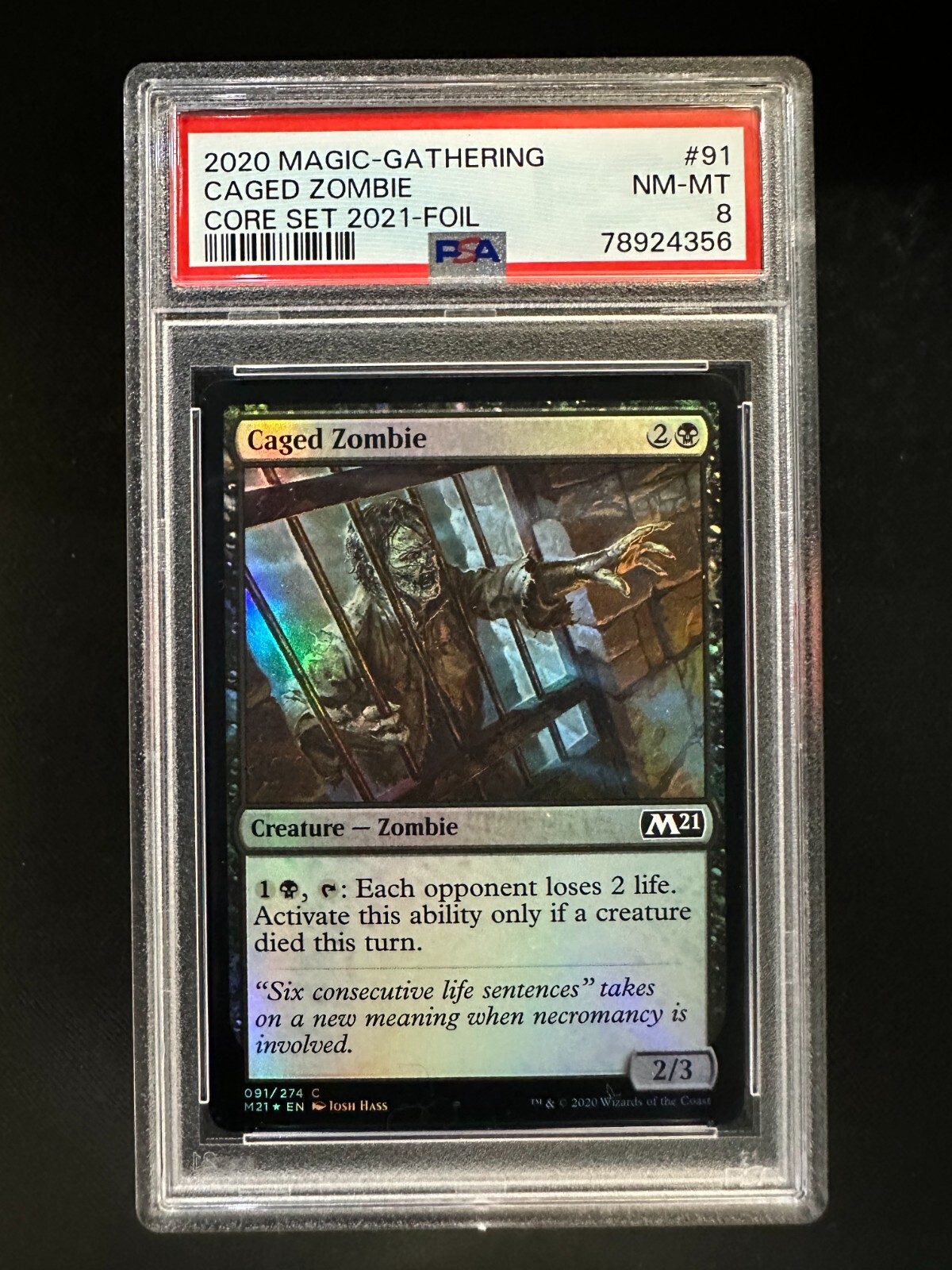 2020 Magic the Gathering #91 - M21 Core Set Foil 2021 - Caged Zombie ...
