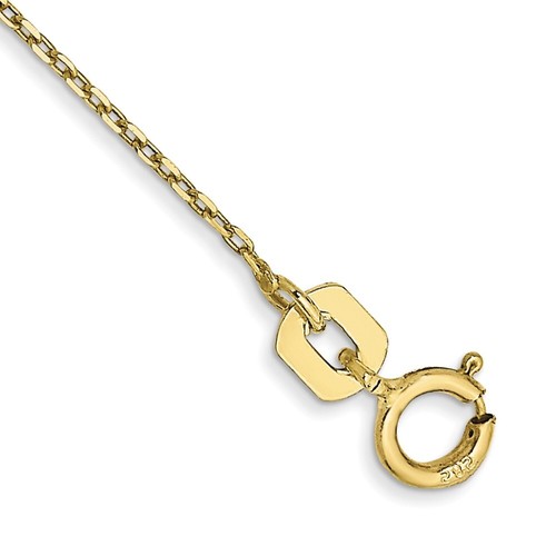 10k Yellow Gold .8mm Diamond-Cut Cable with Spring Ring Clasp Chain ...