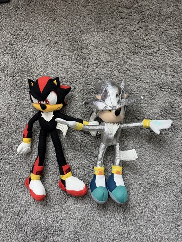 Kellytoy Silver Sonic & Shadow the Hedgehog Plush Set 10″ 2009 Very ...
