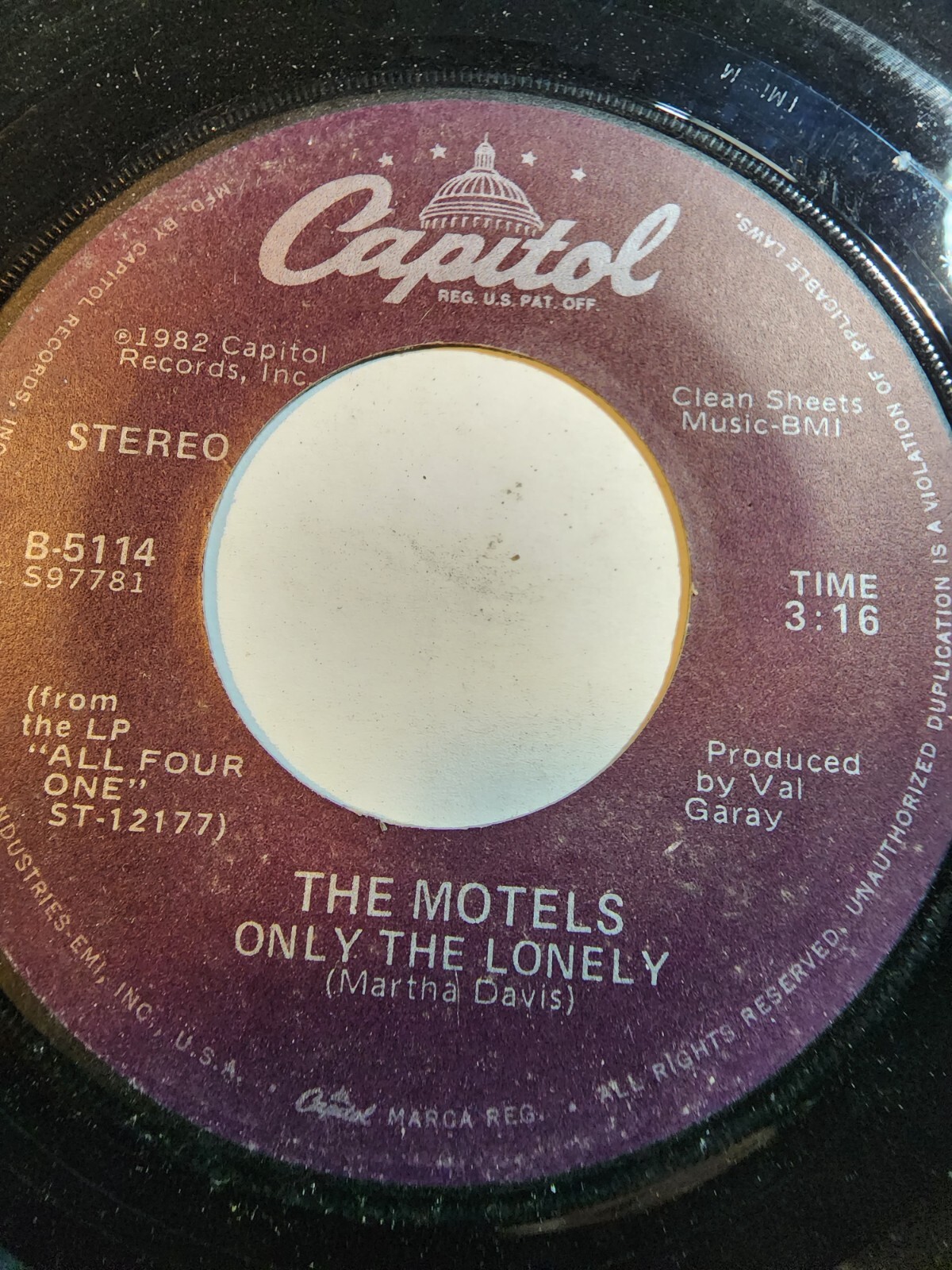 The Motels - Only The Lonely/Change My Mind - 7" 45 RPM GOOD+ F160 | eBay