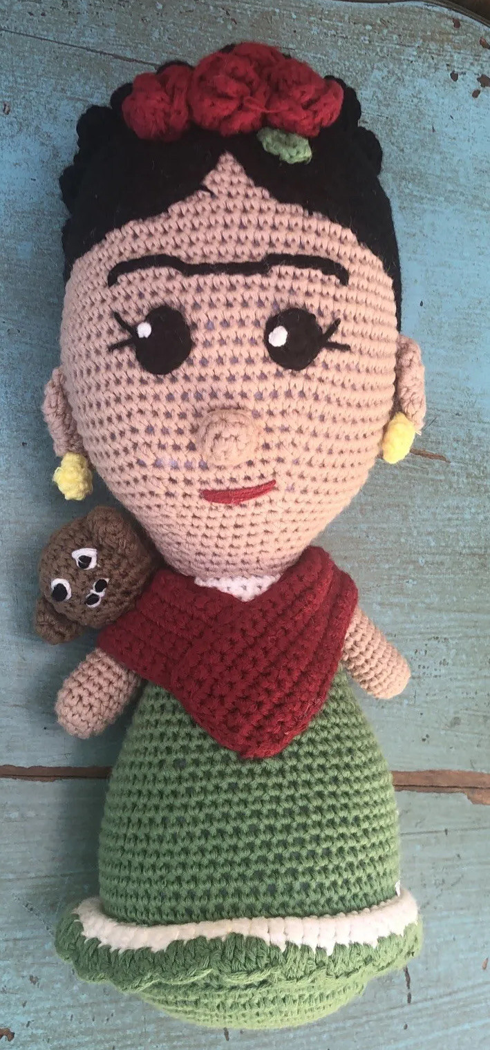 Handcrafted Knitted Handmade Frida Kahlo Plush Doll Crochet Knit 11 ...