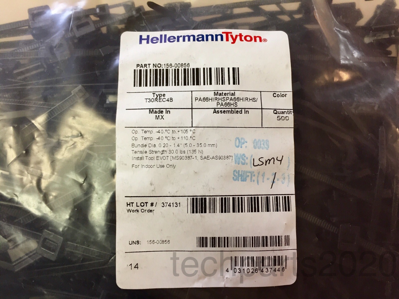 50pcs HellermannTyton 6" Cable Tie & Edge Clip, Outdoor Black Nylon ...